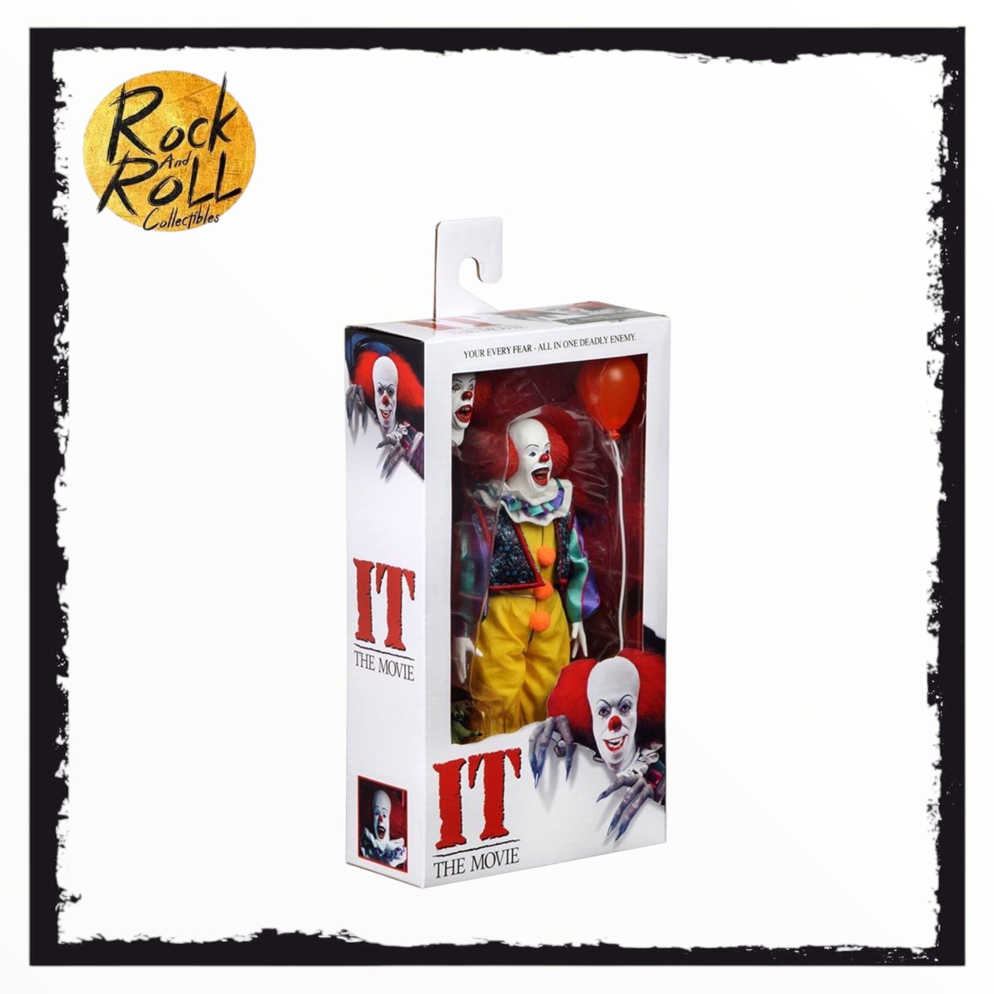 NECA Pennywise (1990 Movie) IT 8" Clothed Action Figure – rock and roll ...