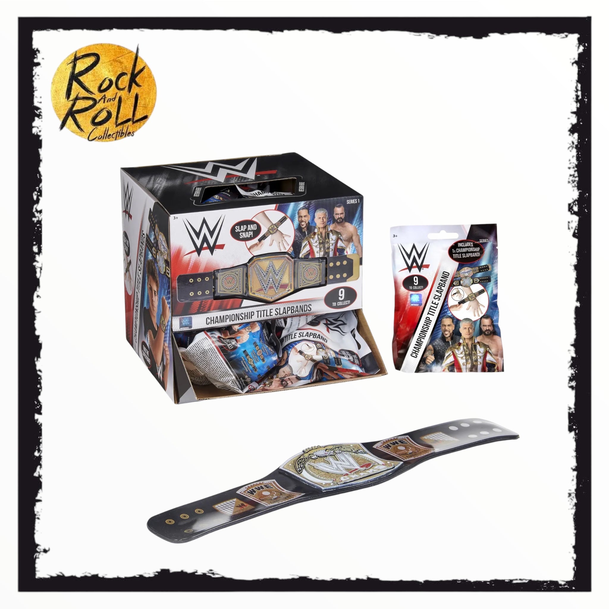 WWE Championship Title Slap Bands Series 1 (x1 Mystery Belt Slap Band ...