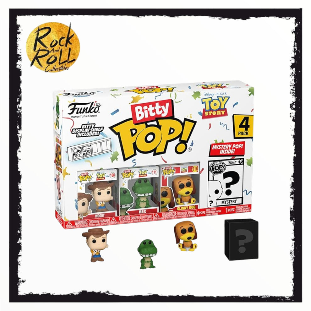 Funko Bitty Pop! Toy Story - Woody 4PK - Woody, Rex, Slinky Dog and A ...